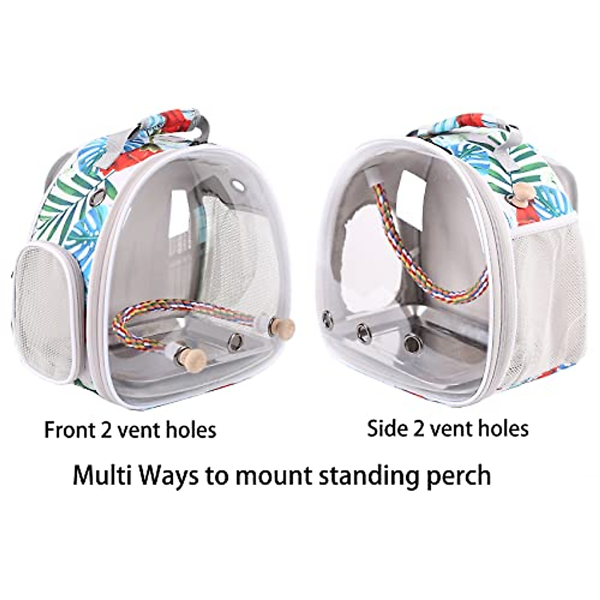 Bird Carrier Backpack with Rope Perch, Portable Bird Travel Carrier Backpack (Multi-Colored, Bird Carrier)