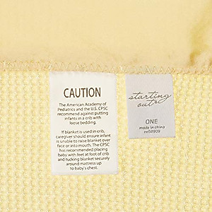 Thermal Waffle Weave Baby Blanket with Satin Nylon Trim (Yellow)