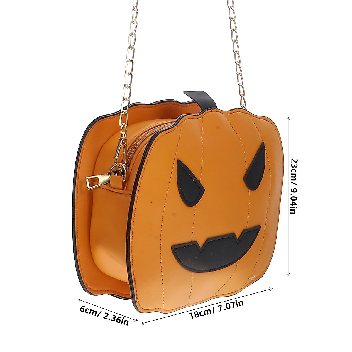 FENICAL Pumpkin Bag Crossbody Bag Halloween Pumpkin Messenger Bag Devil Shoulder Chain Bag Pumpkin Purse for Gothic BagHalloween Purse Women Girls (Brown)