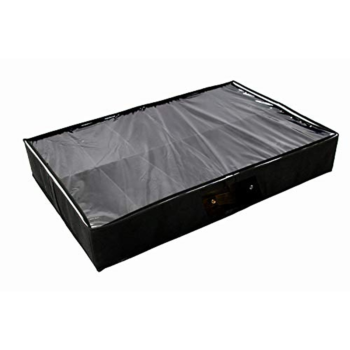 BENIZZA Under Bed Shoe and Clothes Storage Organizer - Customizable & Adjustable Dividers, Perfect Container for Under Bed or Closets, Sturdy Sides and Bottom, Large Shoes, Kids Men Women (Black)