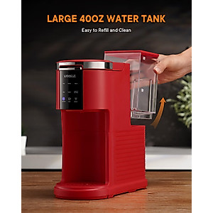 KIDISLE Single Serve Coffee Machine, 3 in 1 Pod Coffee Maker for K Cup Pods & Ground Coffee & Teas, 6 to 14oz Brew Sizes, with 40oz Removable Water Reservoir, Descale Settings, Red