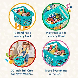Battat- Deluxe Grocery Playset – Toy Food For Toddlers – Shopping Cart Toy- 20+ Pretend Food Items- Grocery Cart- 3 Years +