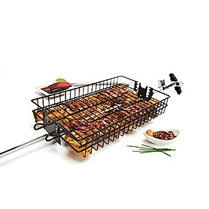 GrillPro 24785-1 Non-Stick Flat Spit Rotisserie Grill Basket