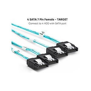 CableCreation Mini SAS 26Pin (SFF-8088) Male to 4 SATA 7Pin Female Cable, Mini SAS Host/Controller to 4 SATA Target/Backplane, 1M / 3.3FT