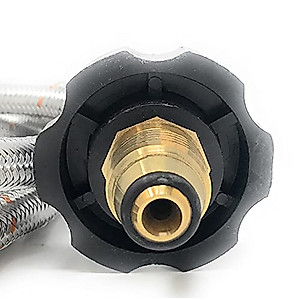 Low Pressure 6' Braided Aluminum reinforced Gas Hose Pigtail [ALPT41W200] 41W 1/4 Male 7/8 Left Hand Thread - 6' Maguera de Rabo de Cochino trenzado de Aluminio