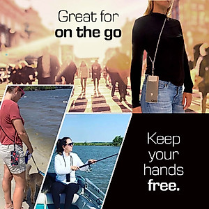 Black Universal Cell Phone Lanyard with Adjustable Strap - Phone Necklace Comfortably Around The Neck, Compatible with All Smartphones - Multipurpose Design, Ideal for Badges and Keys