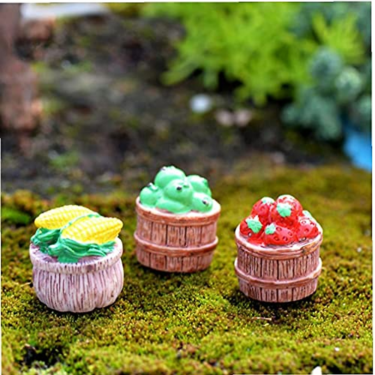 Strawberry Corn Fruit Resin Fairy Garden Craft Decorationterrarium Miniatures 3pcs