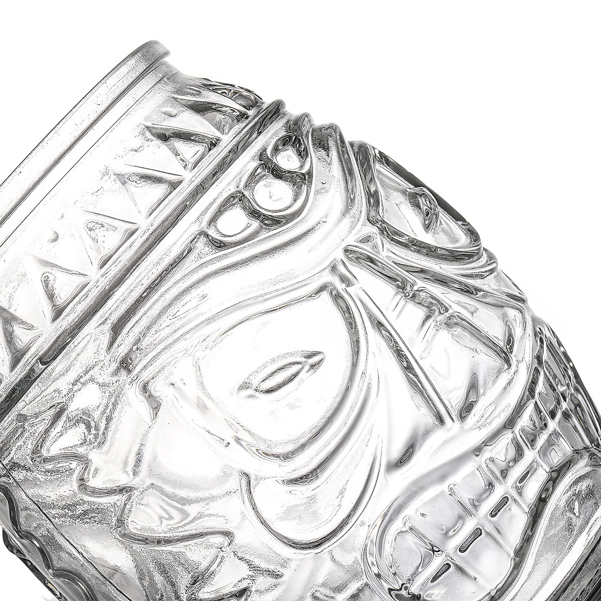 TOPZEA 6 Pack Tiki Glass Mug, 16 Oz Clear Tiki Bar Glasses Cups Double Old Fashioned Cocktail Mugs for Mai Tai, Pina Colada, Punch, Hawaiian Luau Party Drinkware Glass