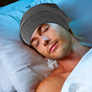 2 Pieces Silk Satin Bonnet for Mens with Natural Curly Wave Hair (Black, Dark Grey)