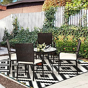 ZHYH 4 Piece Patio Chairs Outdoor Dining Chairs Garden Terrace Yard Armchairs