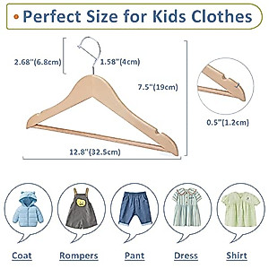 FairyHaus Kids Wooden Hangers and Bamboo Baby Hangers 40 Pack