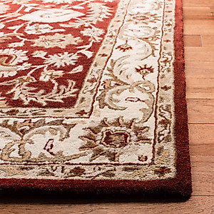 SAFAVIEH Royalty Collection Area Rug - 6' x 9', Red & Ivory, Handmade Traditional Oriental Wool, Ideal for High Traffic Areas in Living Room, Bedroom (ROY244B)
