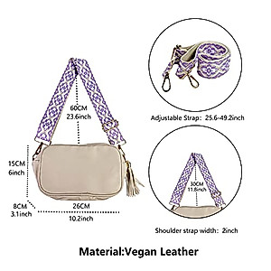 FAYBA Crossbody Bag for Women, Crossbody Purse Wide Strap Shoulder Bag With Top Zipper Tassel