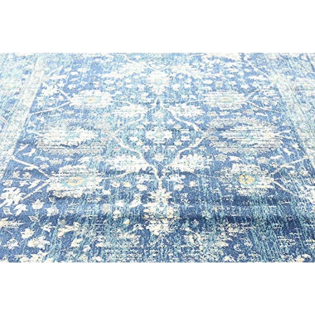 Unique Loom Oslo Collection Traditional Botanical Navy Blue Area Rug (6' x 9')