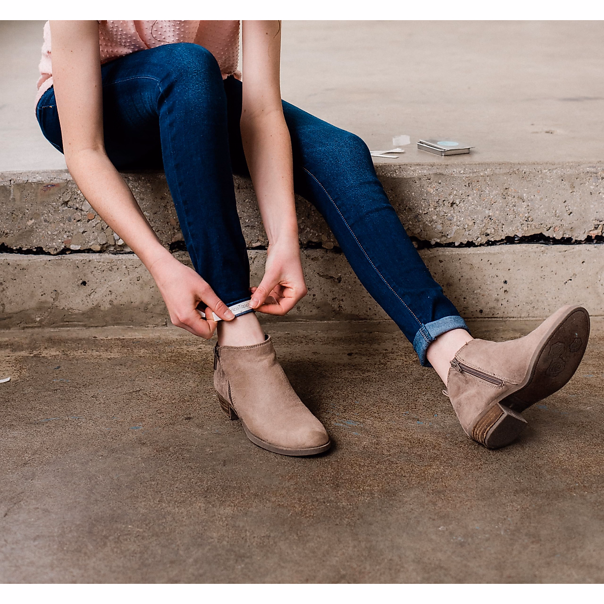 Fearless Tape - Double Sided Tape for Fashion, Clothing and Body (50 Strip Pack) | All Day Strength Tape Adhesive and Gentle on Skin and Fabrics | Transparent Clear Color for All Skin Shades