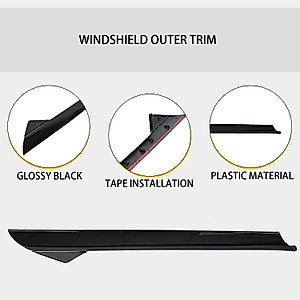 KUAFU A-Pillar Molding Windshield Outer Trim Compatible with 2011-2019 Ford Explorer 4 Door Utility Replacement for BB5Z7803136AA BB5Z-7803136-AB