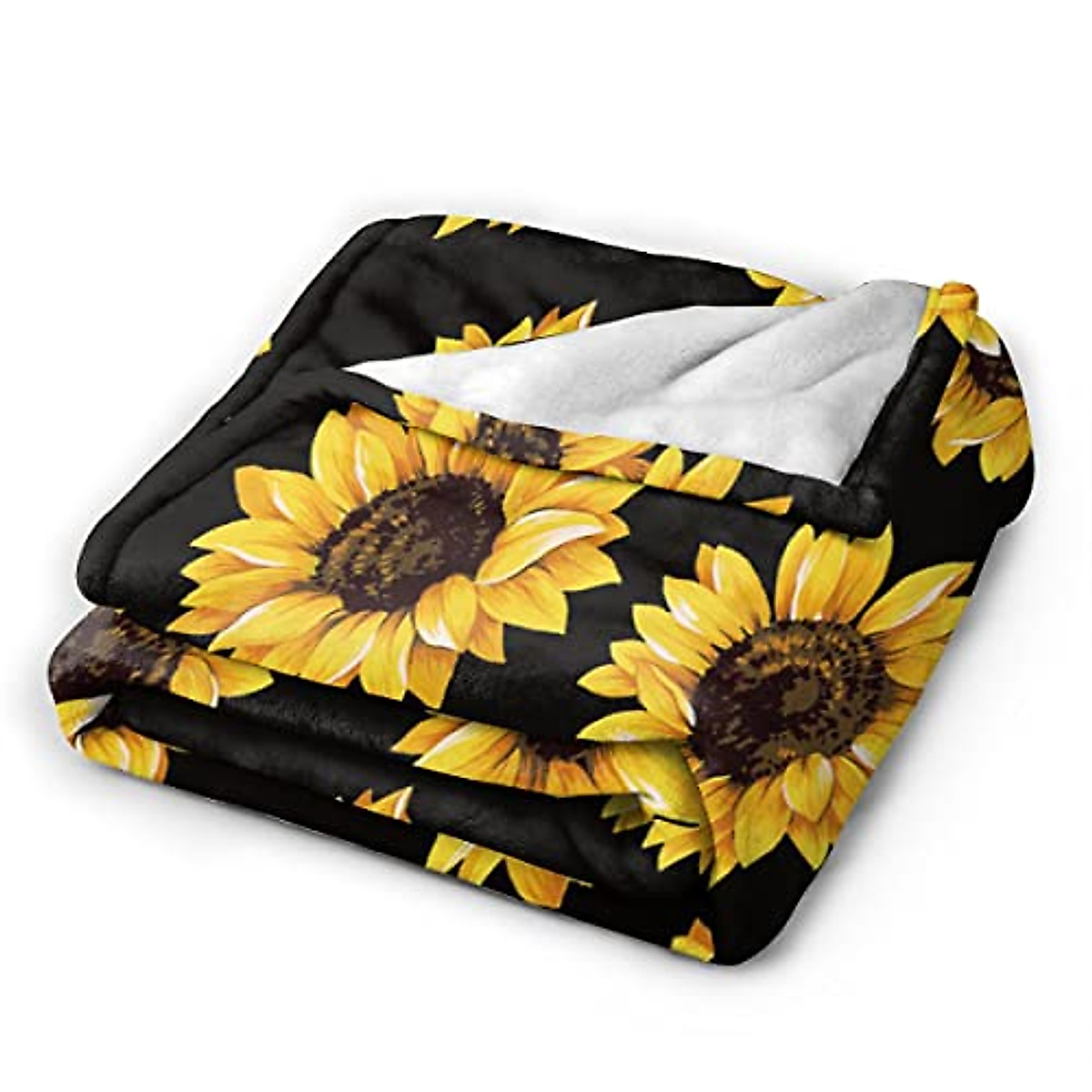 MAZU Sunflowers Gifts Blanket, HD-Printing Sunflowers Pattern Throw Soft Warm Lightweight Blanket for Father Mom Husband Wife Christmas Valentines Thanksgiving Day Gifts, Home Living Room, 40"x50"