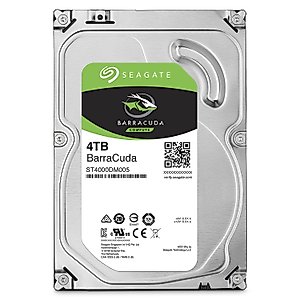 Seagate BarraCuda Internal Hard Drive 4TB SATA 6Gb/s 256MB Cache 3.5-Inch (ST4000DM005)