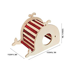 PATKAW Rabbit Toys Tree Hut Wooden Hamster House Whale Shaped Wood Small Animal Hideout Hamster Hut Nesting Habitat for Small Animals Hamsters Guinea Pig Rat Rabbit Toys Tree Hut