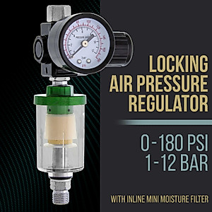 TCP Global Brand HVLP Spray Gun Set - 3 Sprayguns with Cups, Air Regulator & Maintenance Kit for All Auto Paint, Primer, Topcoat & Touch-Up, One Year Warranty