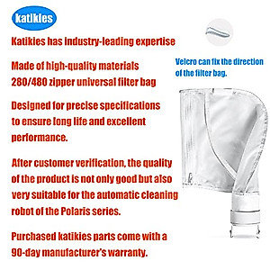 Katikies K13 k14 K16 Pool Cleaner All Purpose Bag fit TR28P/280/280 Tank Trax/480 Pool Cleaner Zippered,All Purpose (2piece)