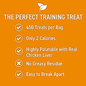 Cloud Star Tricky Trainers Crunchy Dog Training Treats 8 oz Pouch, Cheddar Flavor, Low Calorie Behavior Aid with 450 Treats