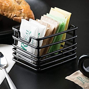 G.E.T. 4-31862 Melamine Sugar Caddy Holder for Sweetener Packets, 20 Packet, 3.5" x 2.5", Black Wire