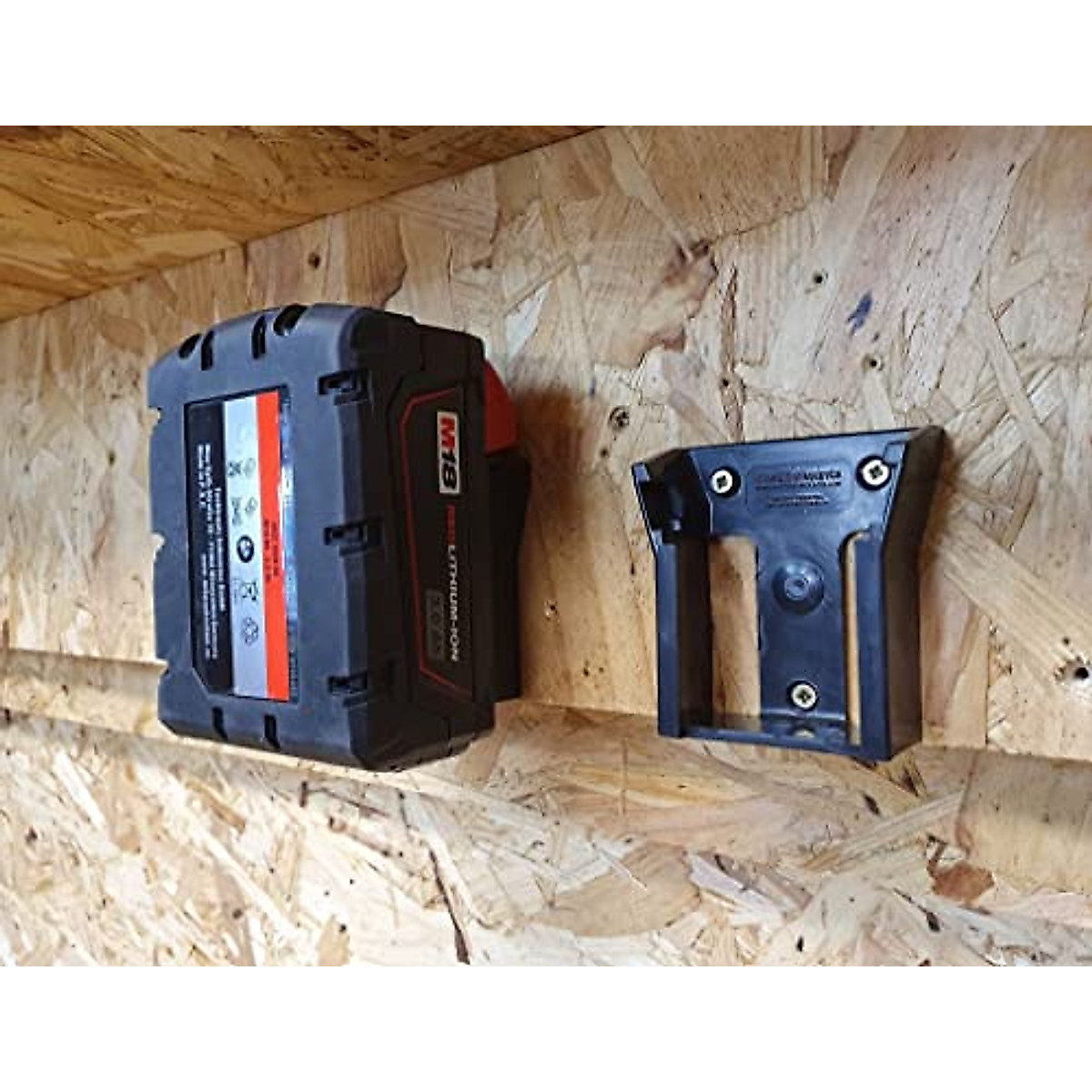 StealthMounts Milwaukee Battery Holders M18 | Milwaukee M18 Battery Mounts for Milwaukee Power Tools | 6 Pack | Red Milwaukee M18 Battery Organizers
