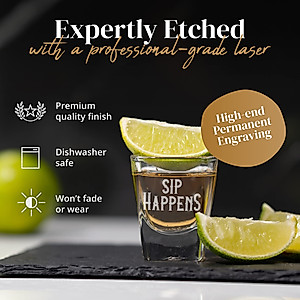 Custom Text Shot Glass - Engraved Personalized Shot Glasses For Weddings, Birthdays, Groomsmen and Party Favors - Unique Shot Glasses, Square Shot Glass Party Favors (1 Pack-2oz Square Shot)