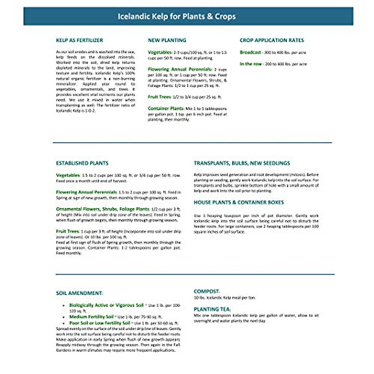 Icelandic Kelp Meal, 5lbs