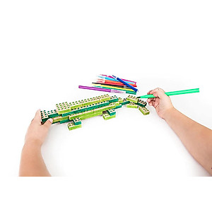 Eco-Bricks 3 in 1 Builds Reptiles - Earth-Friendly Kids Building Blocks - Create 3 Different Reptiles - Chameleon, Snake, Alligator