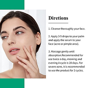 Tea Tree Oil Acne Serum, BREYLEE 2.0 Treatment Acne-Prone Sensitive Skin Care Face Serum to Cystic Acne Scars, Redness Relief, Pimples Dark Spots Remove, Niacinamide Facial Moisturizer,30ml/1.01fl oz