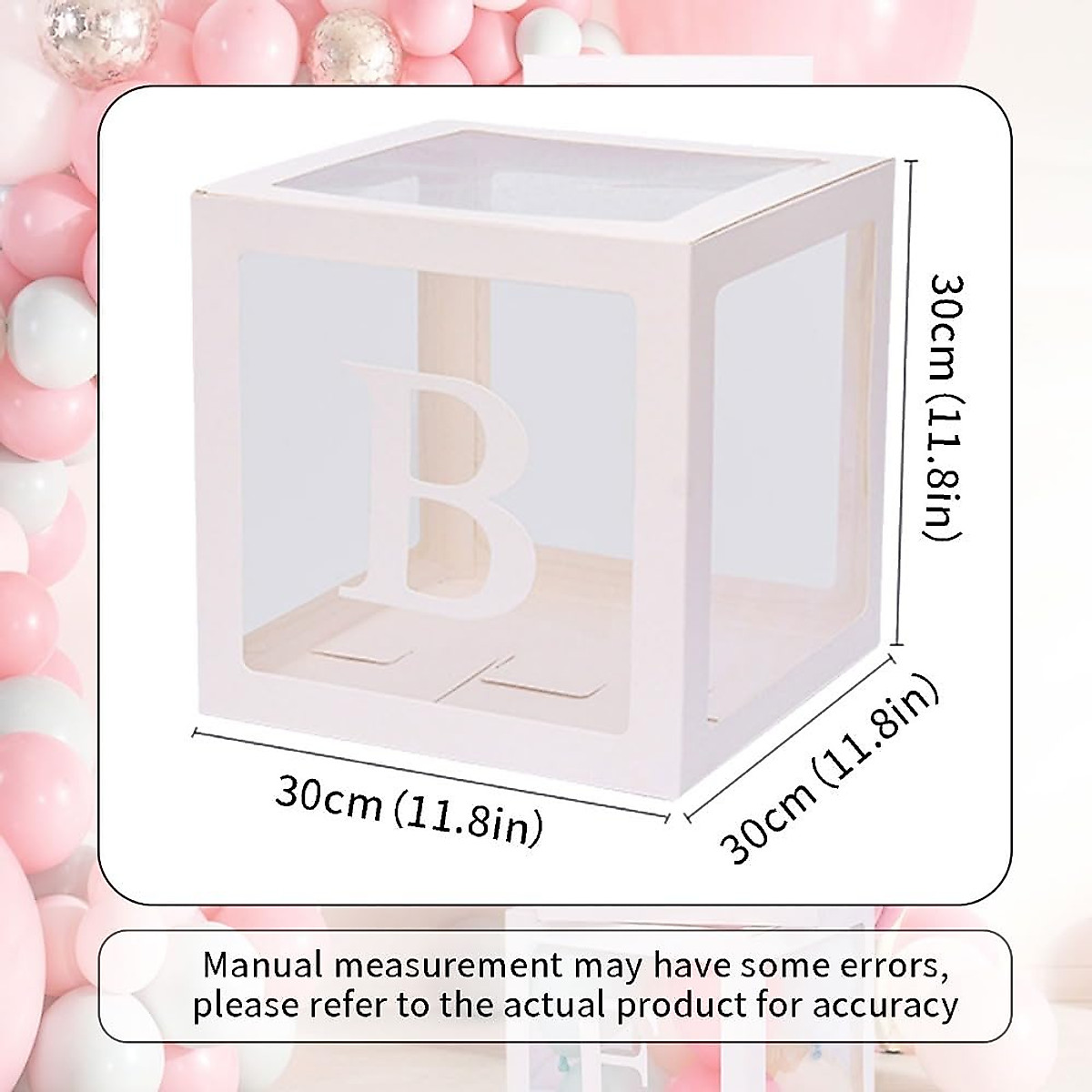 Generic 4 Pieces Love Transparent Balloons Boxes with Letters, Valentine’s Day Balloon Box, Party Decorations Balloons Boxes for Anniversary Wedding Engagement Wedding, Bridal Shower, Birthday Party