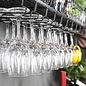 Wine Racks Metal Iron Wine Rack Upside Down Glass Holder Insert Glass Frame Hanging Wine Rack Shelf Creative Tall Cup Holder Glassware Rack (Size : L60*W25cm)
