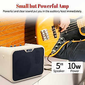 JOYO 10W Mini Bass Amp Dual Channel Small Carry Bass Amplifier Combo Portable for Guitar Bass Practice (MA-10B)