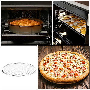 HANABASS Stainless Steel Pizza Pan 16 Inch Pizza Screen Baking Pan Mesh Pizza Pan Pizza Tray with Holes Nonstick Round Crisper Tray Bakeware for Oven Home Restaurant