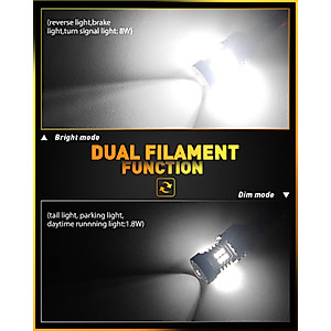 OXILAM Upgraded 7440 7443 LED Bulbs White for Reverse Lights, 4000LM 600% Brighter, 7441 7444 T20 W21W LED Lamps Replacement for Backup Tail Brake Turn Signal Parking Lights and DRL (Pack of 2)