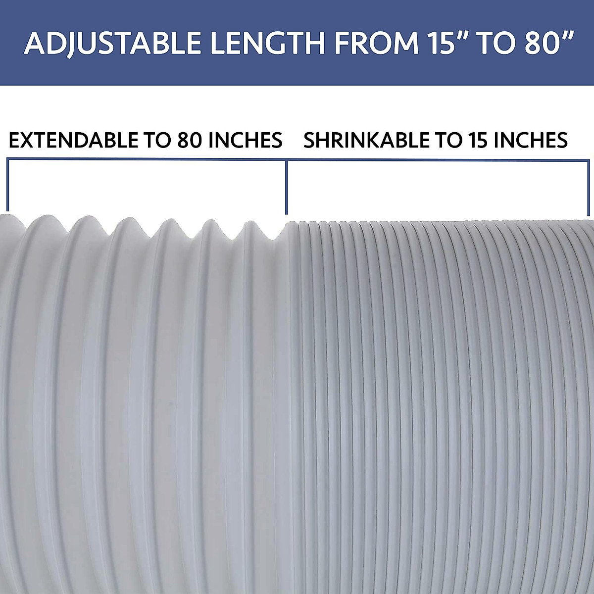 Air Conditioner Hose, Portable Exhaust Vent Hose with 5.1 Inch Diameter - Clockwise, with Length up to 80"