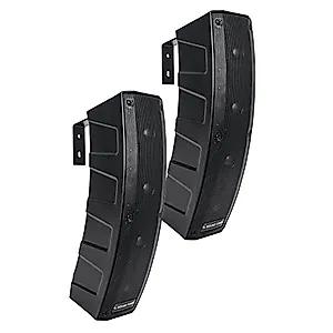 Sound Town 2-Pack 250W Passive Column Array Speakers with 4 X 4” Woofers, Wall-Mount Brackets for Installation, Event, Church, Conference, Lounge, Black (CARPO-V4)