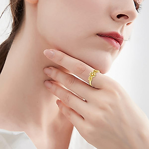 SISGEM 14K Real Gold Nature Diamond Daisy Ring for Women,Yellow Gold Dainty Flower Ring Anniversary Rings for Wife Mom Casual Rings Delicate Engagement Ring Wedding Band Ring for Her (Yellow, 5)