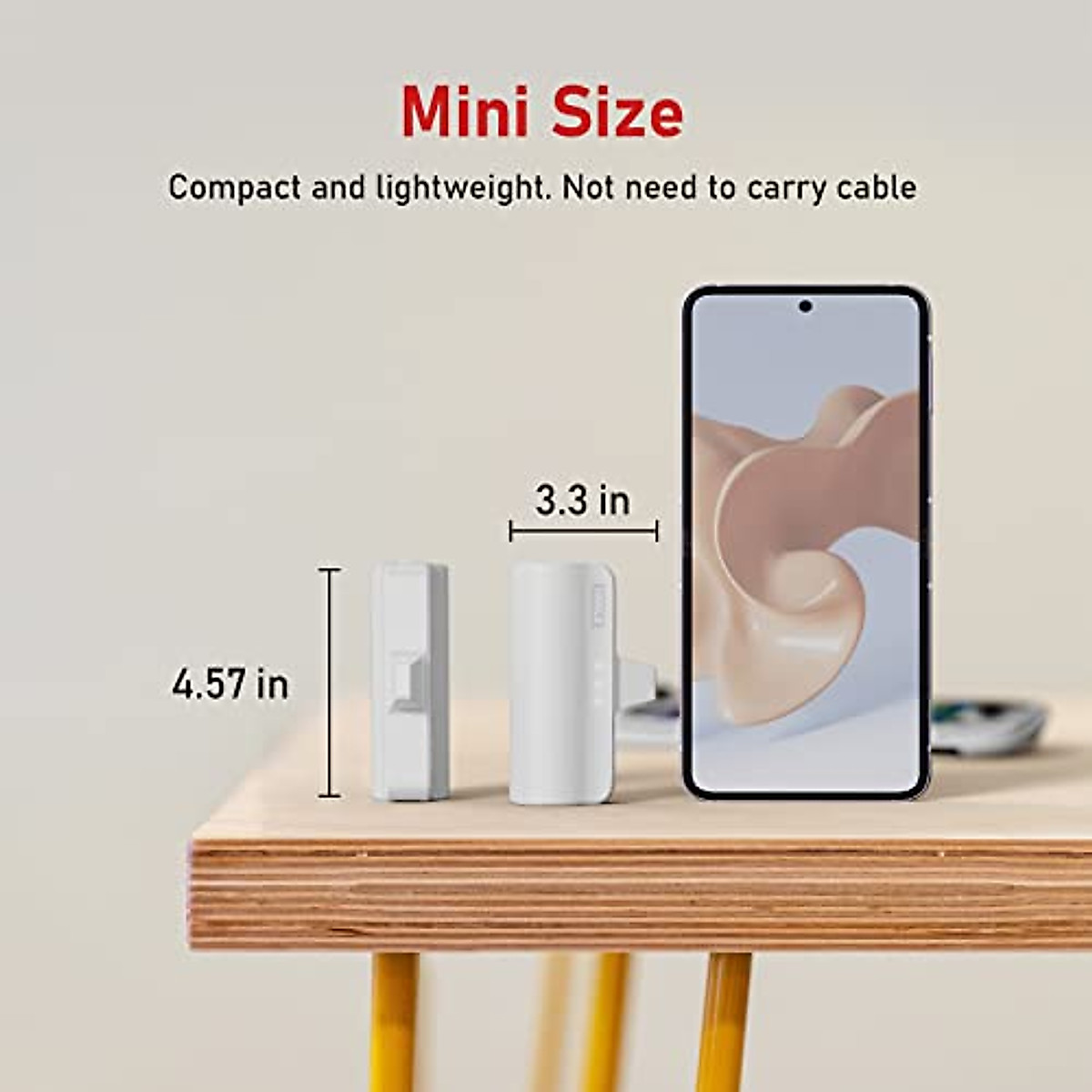 iWALK LinkPod 3 USB C Power Bank, 3350mAh Ultra-Compact Small Portable Charger Compatible with Samsung Galaxy Z Flip4 S23 S22, Nintendo Switch, Google Pixel, Oculus Quest