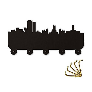 The Geeky Days Spain Madrid Skyline City Landscape Creative Home Decor Wall Art Wall Hooks Tourist Attraction Bathroom Door Living Room Decor Towel Robe Hooks Clothes Coat Hats Hooks Hanger
