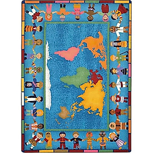 Joy Carpets Hands Around The World Area Rug in Color Multi, 5'4" x 7'8"