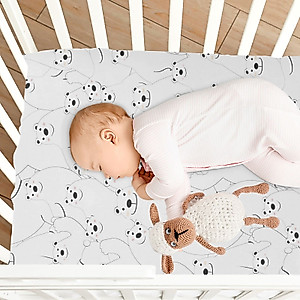 Cute Polar Bear Cartoon Seamless Pattern Baby Crib Sheets Soft Toddler Bed Sheets Breathable Mattress Cover Toddler Sheets for Nursery Stroller Crib Mattress Infant Unisex, 52 * 28 * 9in