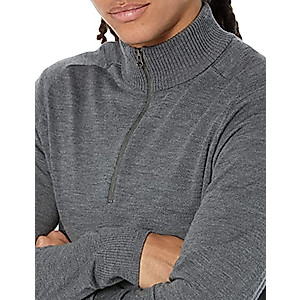 Amazon Aware Men's Regular-Fit Merino Wool Half-Zip Sweater (Available in Tall), Charcoal Heather, Large