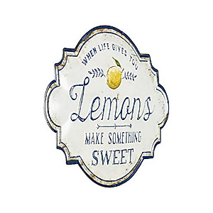 Creative Co-Op Life Gives You Lemons Make Something Sweet Metal Wall Décor, White