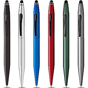 Cross Tech2 Refillable Ballpoint Pen, Medium Ballpen With Stylus, Includes Premium Gift Box - Satin Black