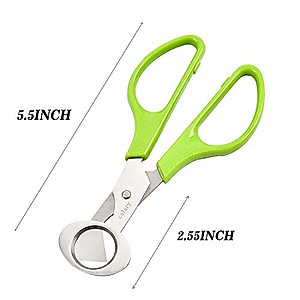 Calary 3Pcs Quail Egg Cutter Scissors Kitchen Egg Shears Tool (Green)