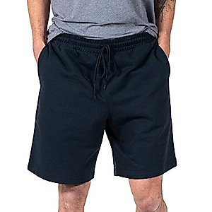 Spalding Men's Active Cotton French Terry Branded Short, Black, M