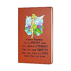 JOHSBYD Tinkerbell Movie Fans Gifts Leather Notebook All You Need is Faith Trust and a Little Pixie Dust Journal Notebook Movie TV Fans Gifts Birthday Gifts for Women Sister Friends (Tinkerbell)